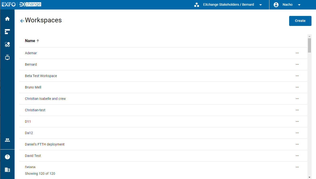 Quick tour web app - EXFO Exchange docs