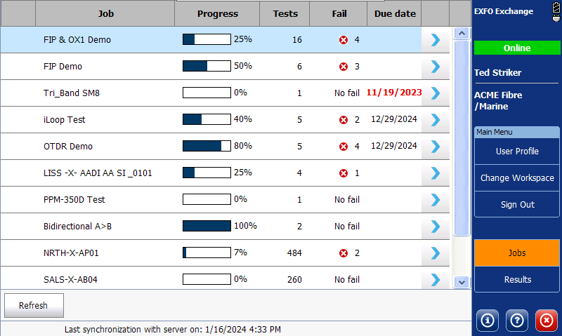 Quick tour FTB & MAX - EXFO Exchange docs
